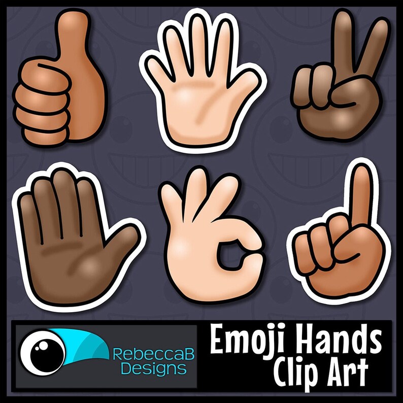 Emoji Multicultural Hands Clip Art Hands Clip Art | Etsy