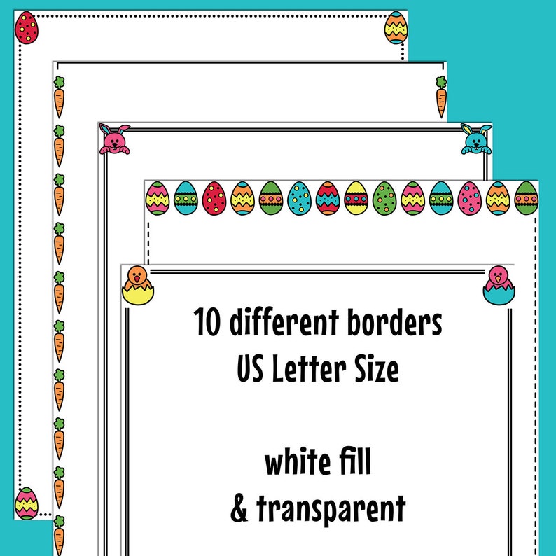 Easter Colored Borders Clip Art, Easter Borders, Easter Border Frames ...