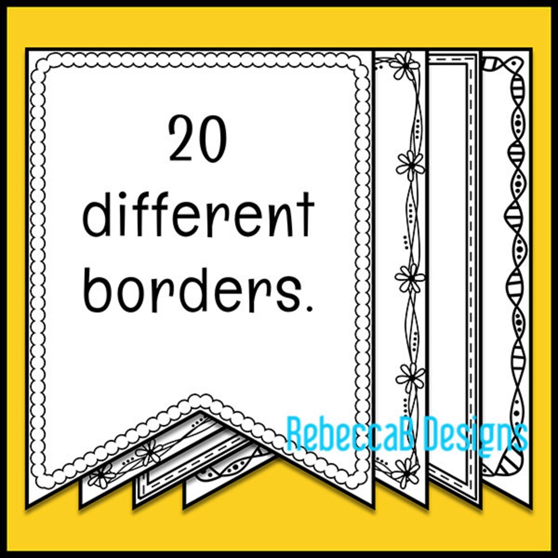 Border Framed Pennant Banners Clip Art Set 1 Pennant Borders - Etsy