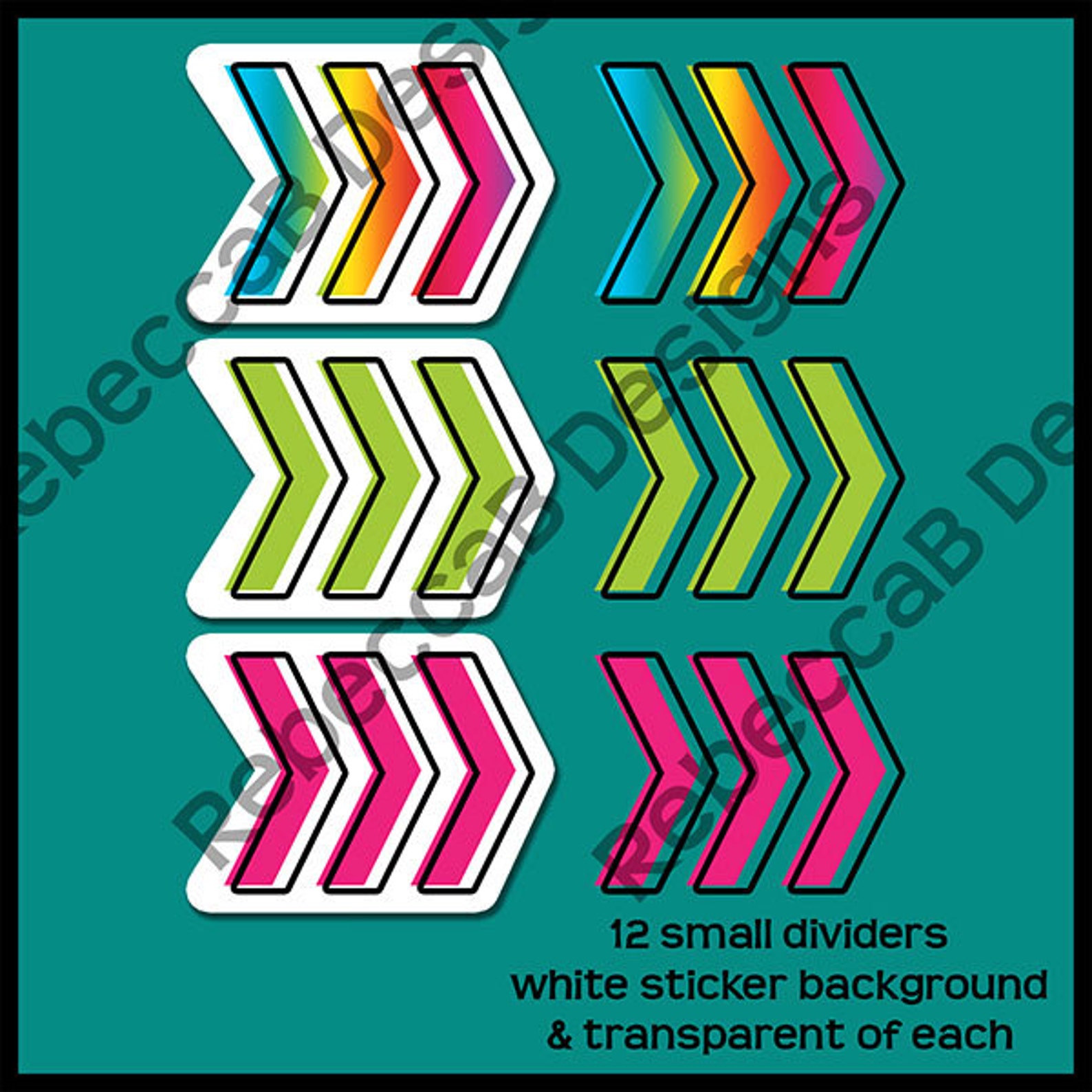 Chevron Page Dividers Clip Art, Arrows Clip Art, Patterned Colored ...