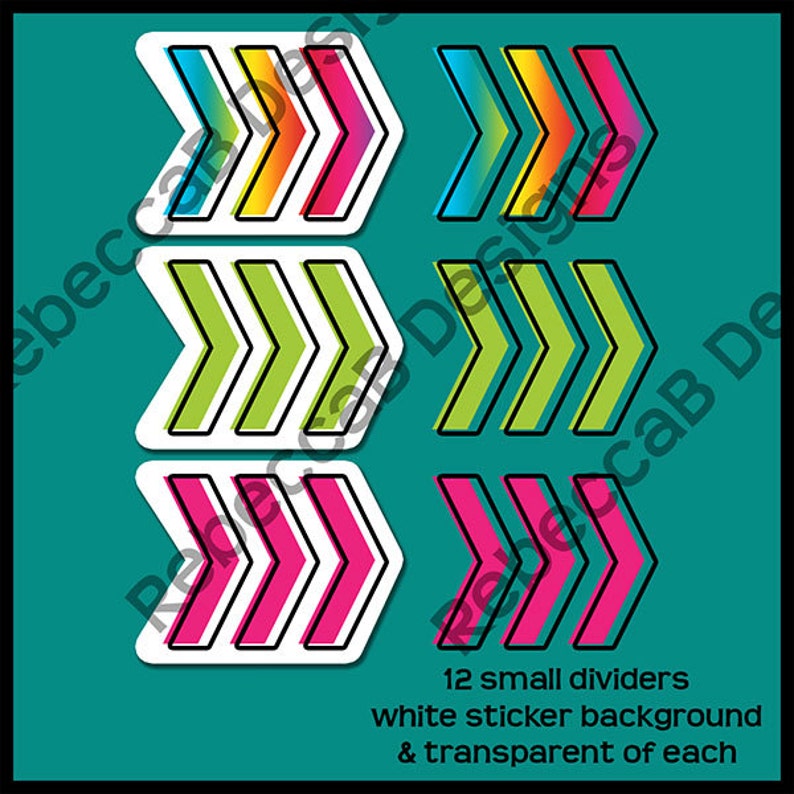 Chevron Page Dividers Clip Art, Arrows Clip Art, Patterned Colored ...