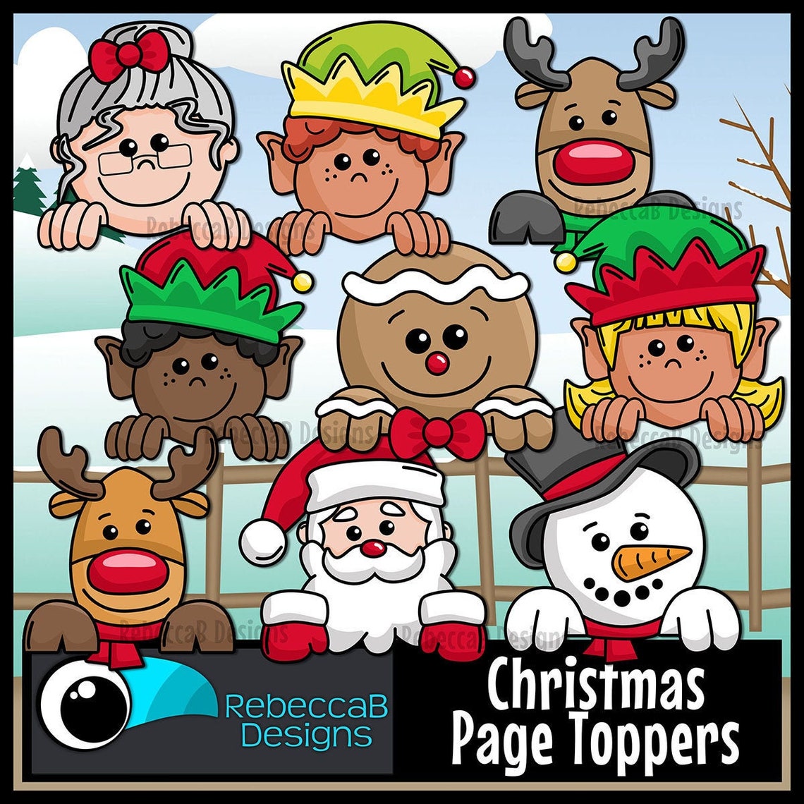 Christmas Page Toppers Clip Art Christmas Clip Art School - Etsy UK