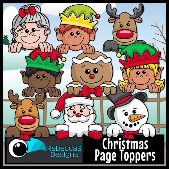 Christmas Page Toppers Clip Art Christmas Clip Art School - Etsy