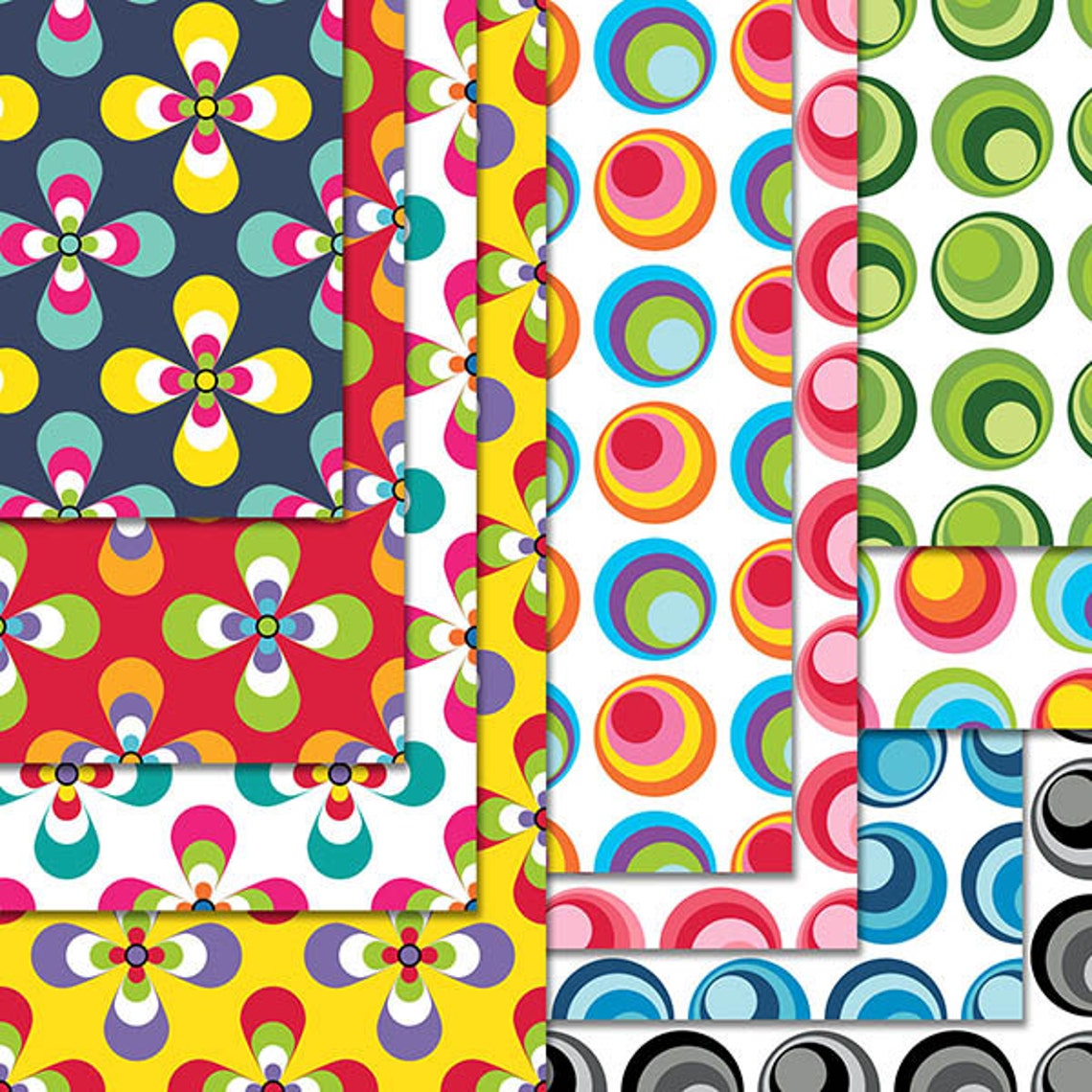 Retro Backgrounds and Borders Clip Art Set 2, Retro Backgrounds ...