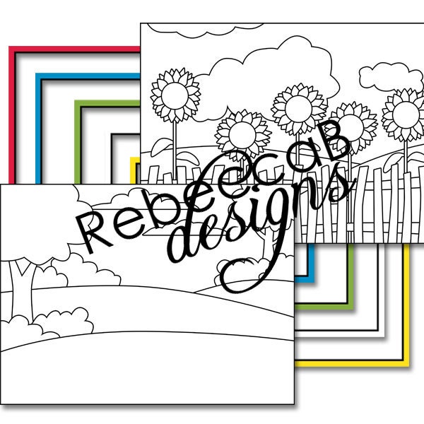 Summer Landscape Clip Art: Digital Background Scenes (PNG, JPEG) - Etsy