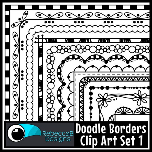 Doodle Borders Clip Art Set 1 Clipart Doodle Borders Border - Etsy