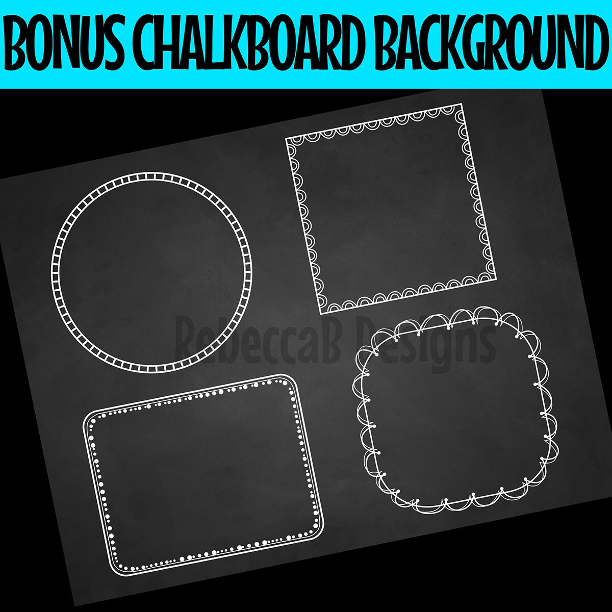 White Line Text Box Border Frames Clip Art Set 2, Text Box Frames ...