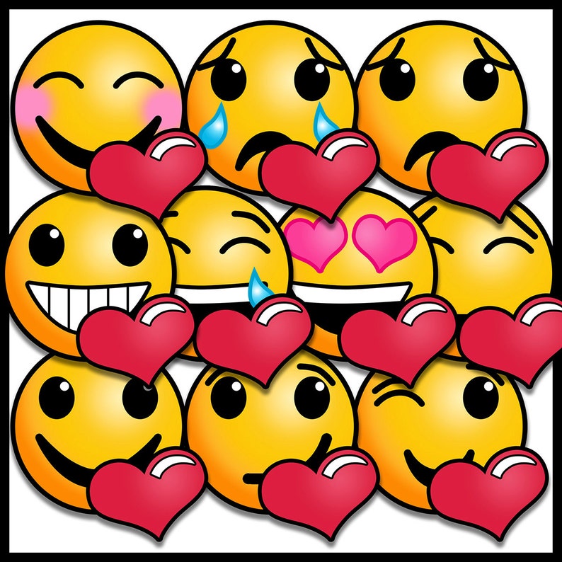 Valentine's Day Emoji Clip Art, Emotions Clip Art, Feelings Clip Art ...