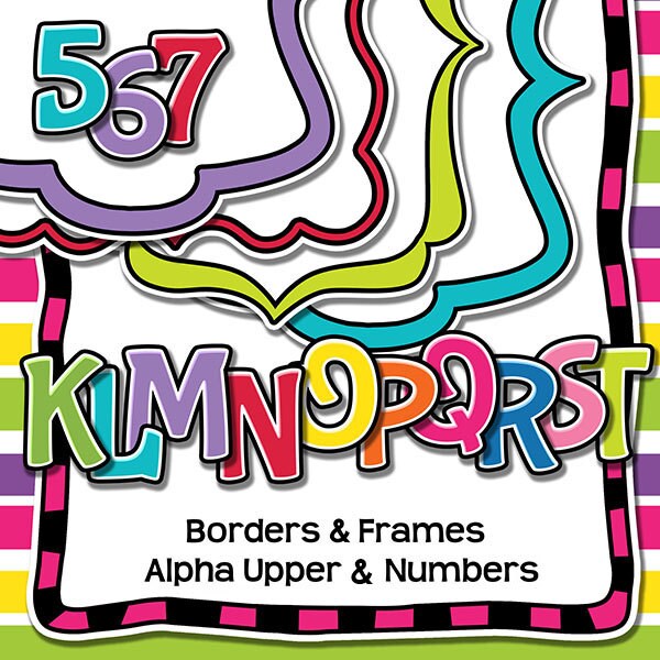 Stripes Clip Art Seller's Kit, Digital Kit, Text Box Frames ...