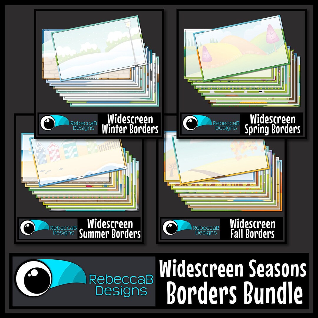 Widescreen 16:9 Season Border Backgrounds Clip Art Bundle - Google ...