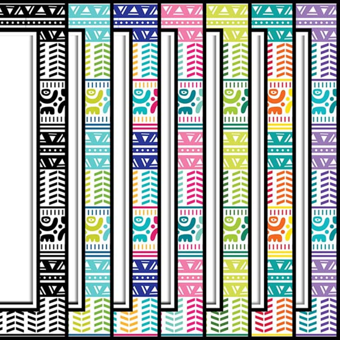 Patterned Edge Border Frames Clip Art, Borders Clip Art, Patterned Clip ...