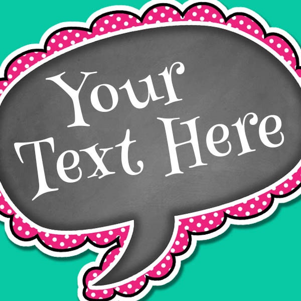 Chalkboard Speech Bubbles Clip Art: Colorful Text Box Frames (PNG) - Etsy