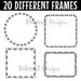 Text Box Border Frames Clip Art Set 3, Doodle Frames Clip Art, Text Box ...