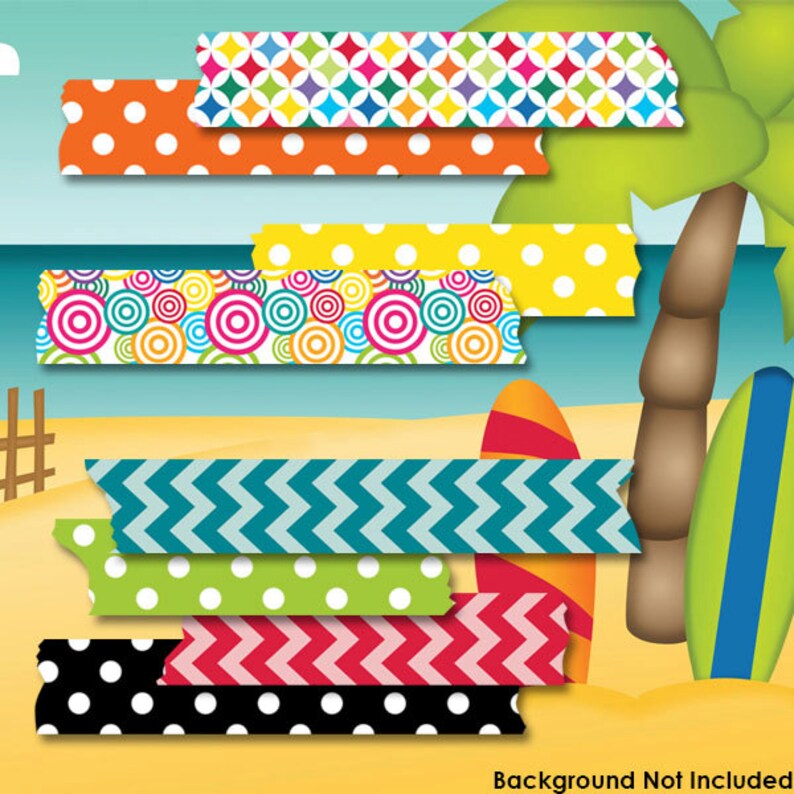 Washi Tape Clip Art Set 1, Digital Washi Tape Clipart, Digital Clip Art ...