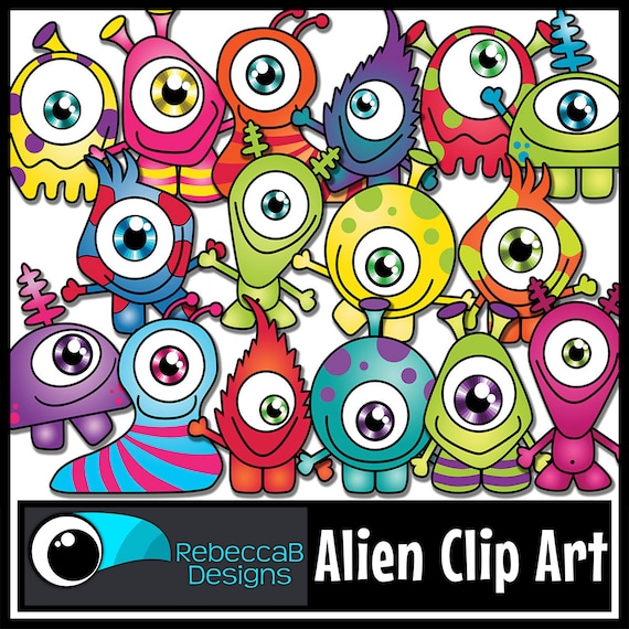 Alien Clip Art Monster Clip Art Sci-fi Aliens Clip Art | Etsy Australia