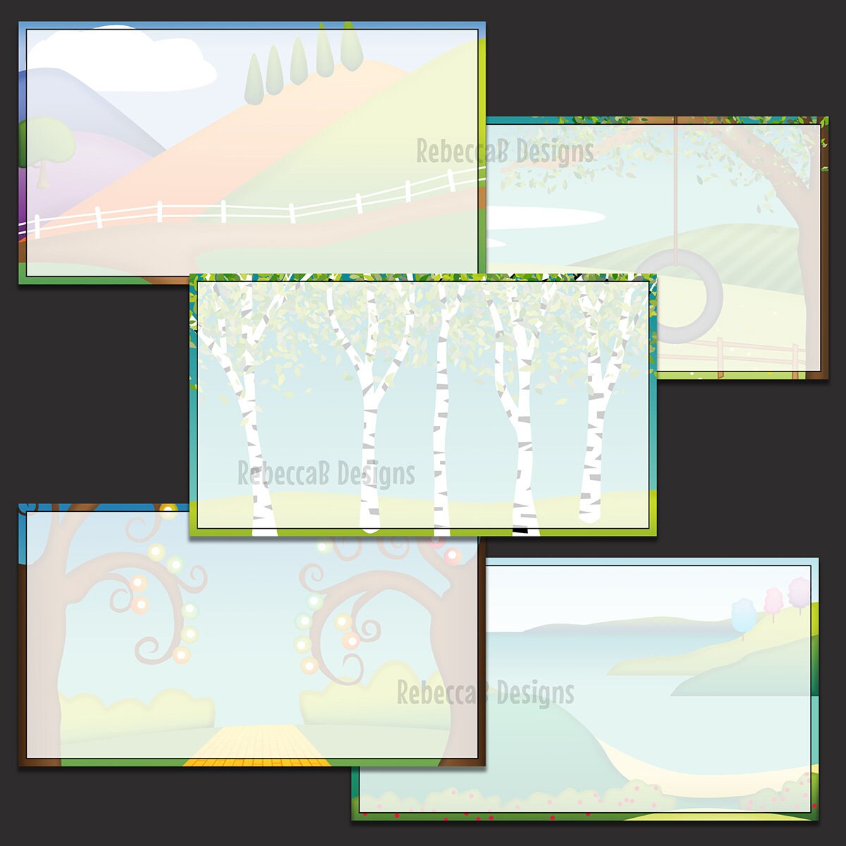 Widescreen Spring Border 16:9 Backgrounds - Google Slides™ and ...