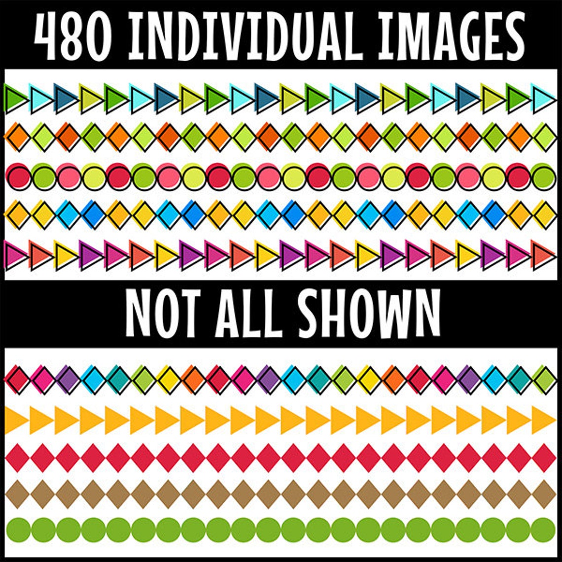 Page or Text Dividers Clip Art, Border Dividers, Colorful Page Dividers ...