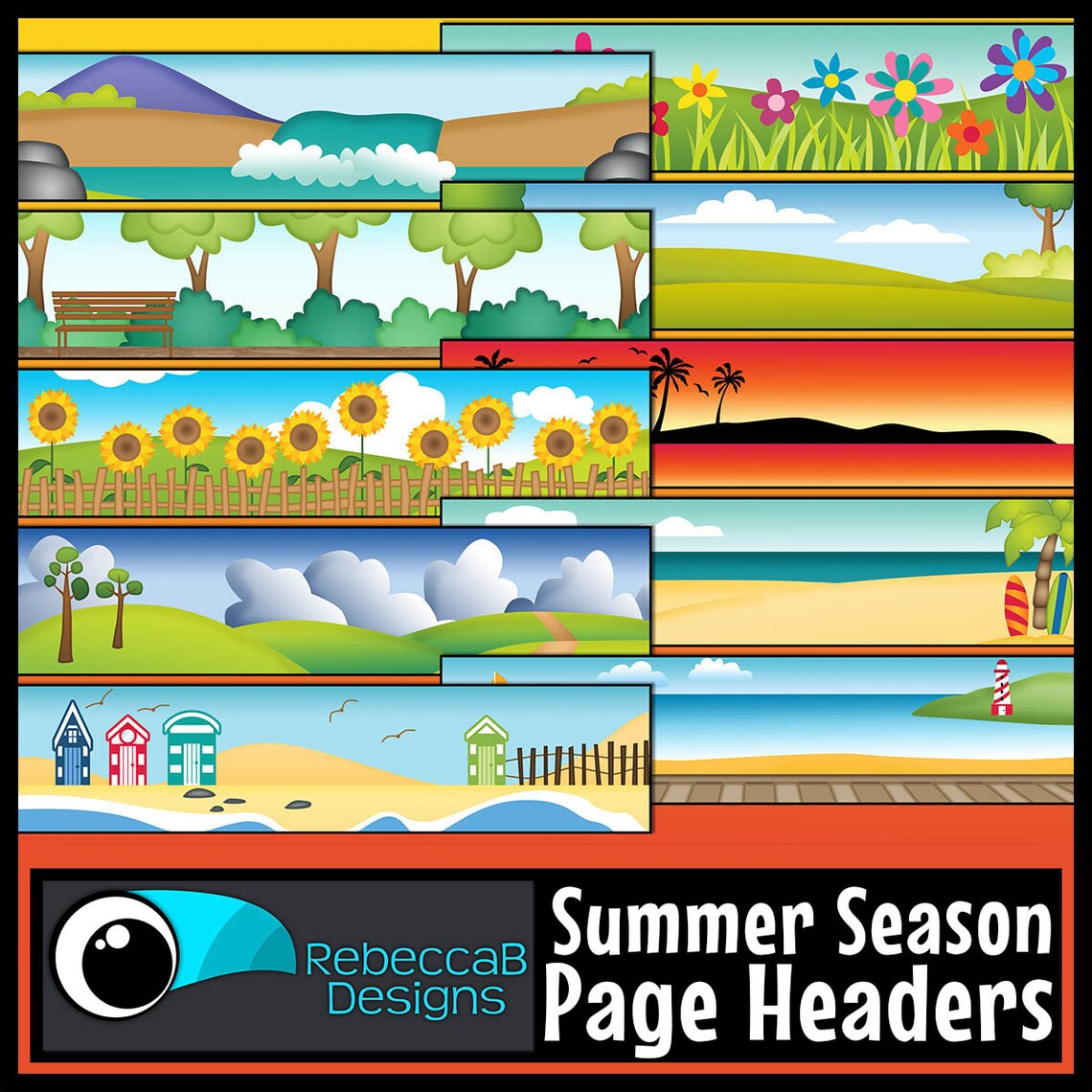 Season Page Headers Clip Art Bundle Seasonal Headers Clip - Etsy