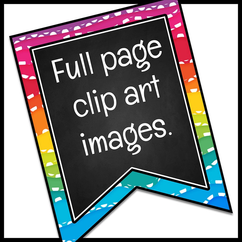 Chalkboard Bunting Pennant Banners Clip Art Set 2 Double Point ...