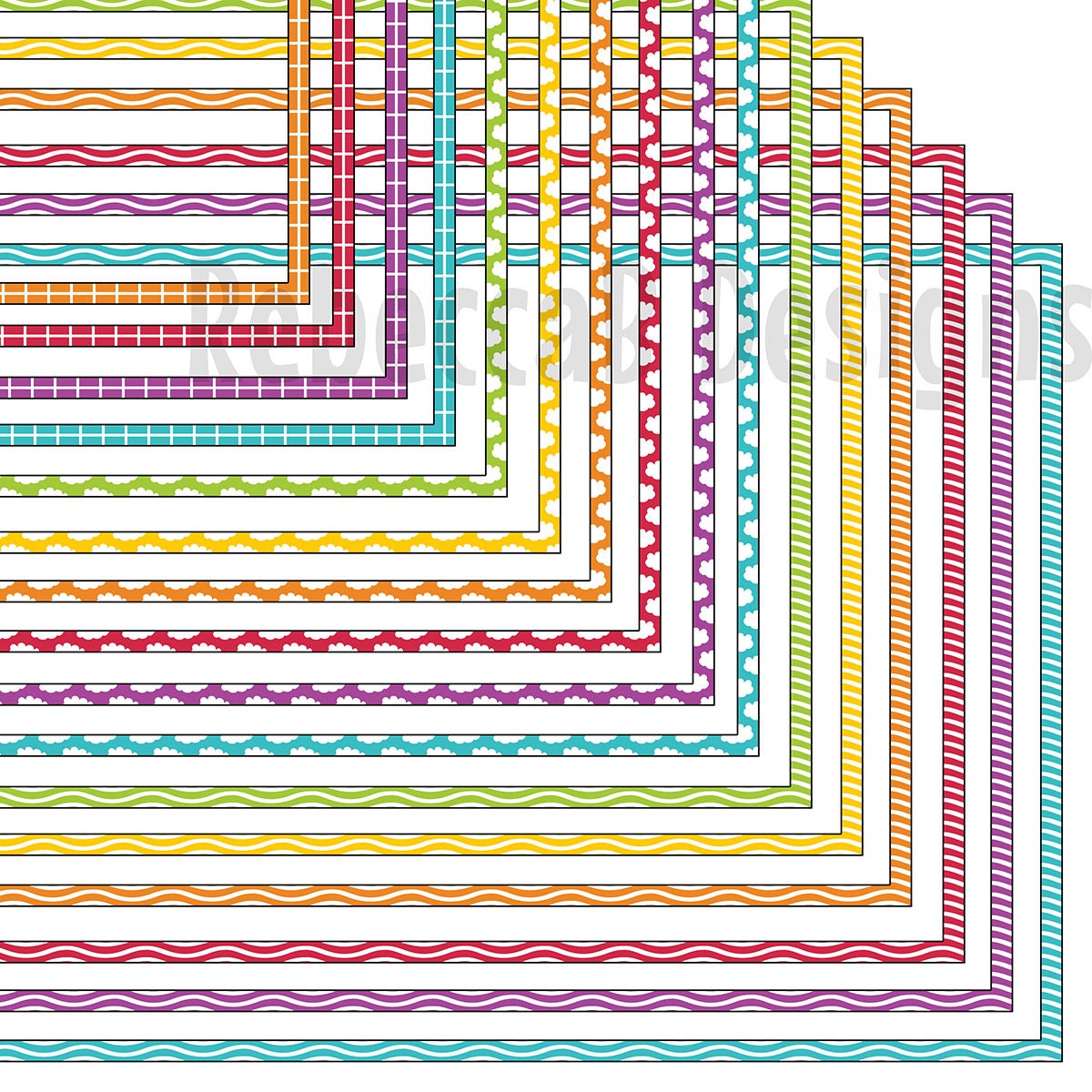 Widescreen 16:9 Summer Borders - Google Slides™ and Powerpoint™, Border ...