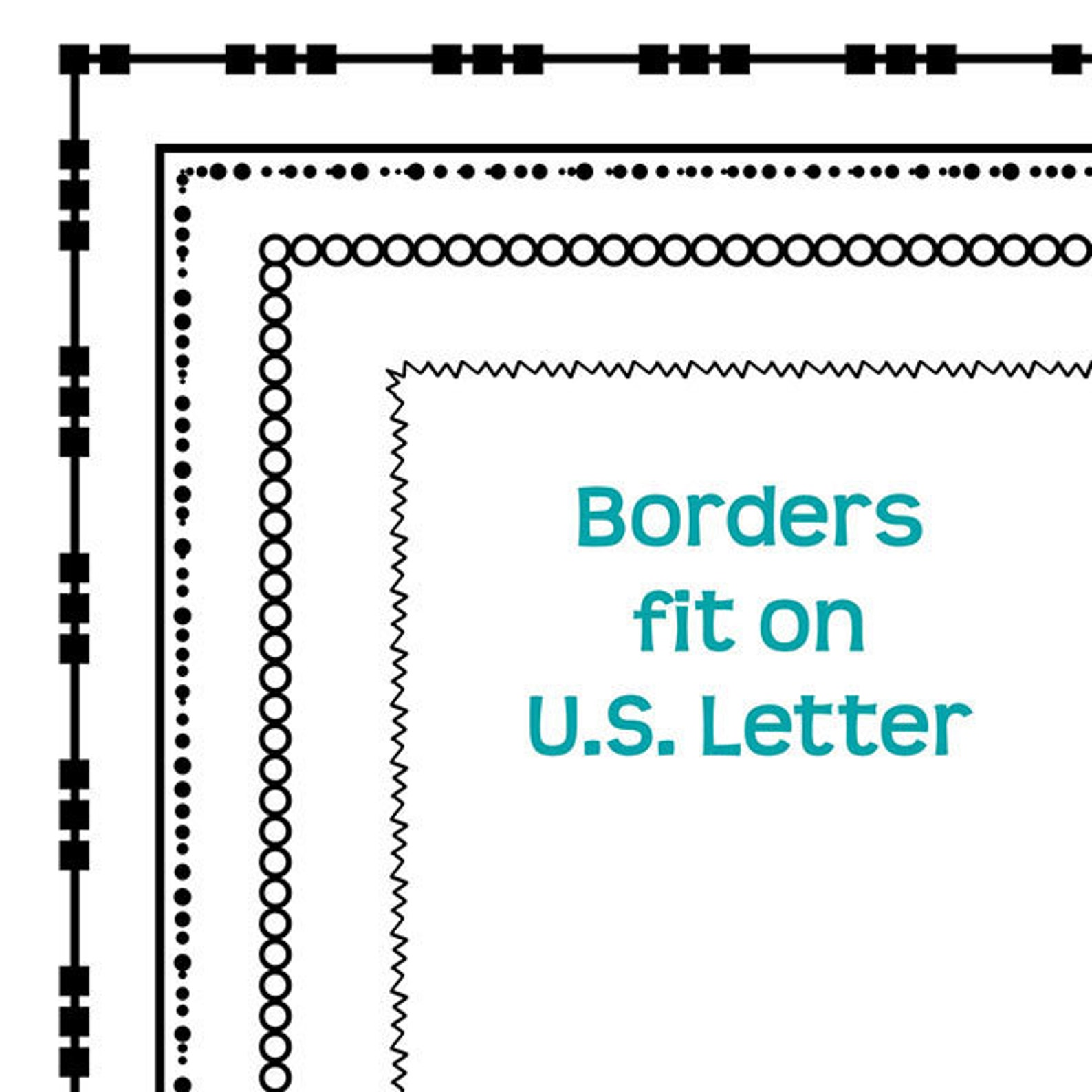Skinny Edge Borders Clip Art Set 1, Skinny Borders, Black Line Borders ...