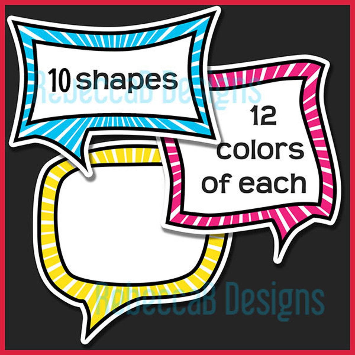 Speech Bubbles Clip Art, Text Box Frames Clip Art, Speech Bubbles ...