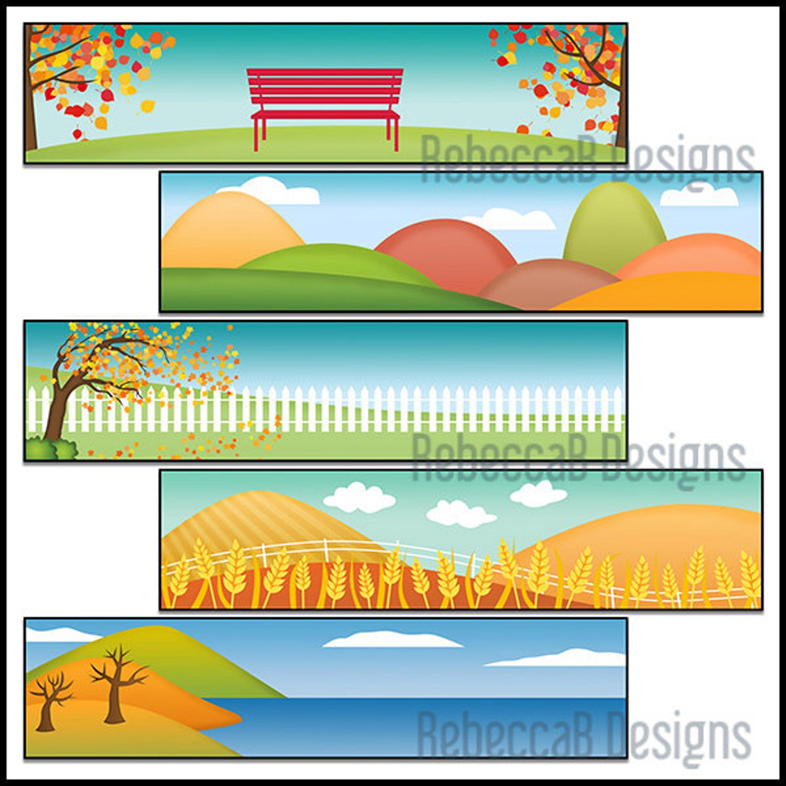 Autumn Fall Headers Clip Art Page Headers Autumn Clip Art | Etsy