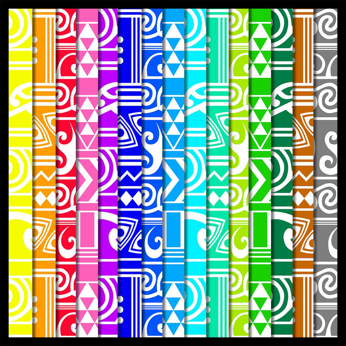 Maori Backgrounds Clip Art Set 2, Digital Paper Maori Patterns, Maori ...
