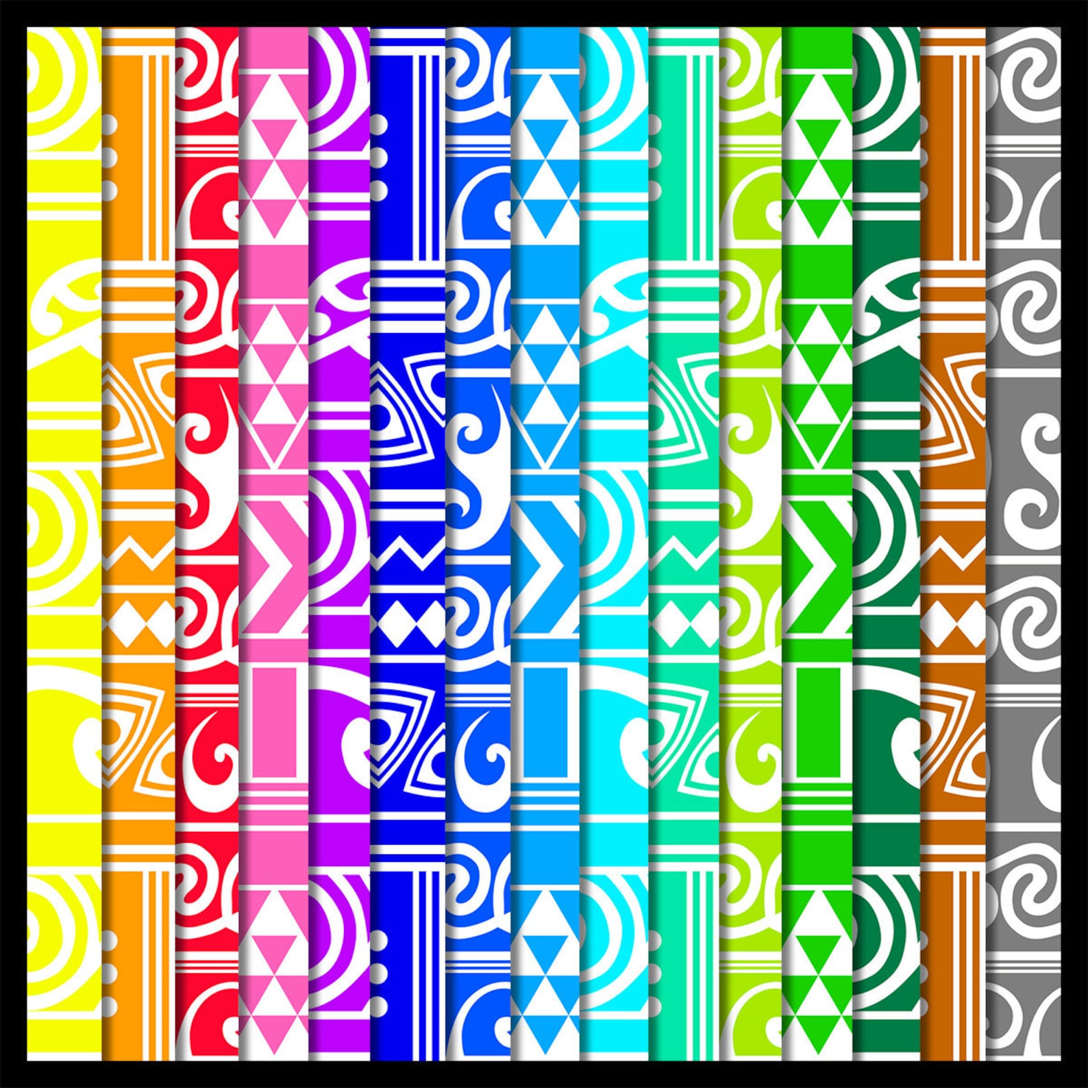 Maori Backgrounds Clip Art Set 2, Digital Paper Maori Patterns, Maori ...