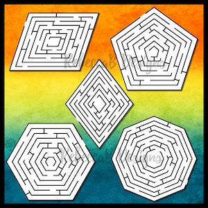 2D Shapes Maze Clip Art Set 2, Maze Clip Art, 2D Shapes, Mazes and ...