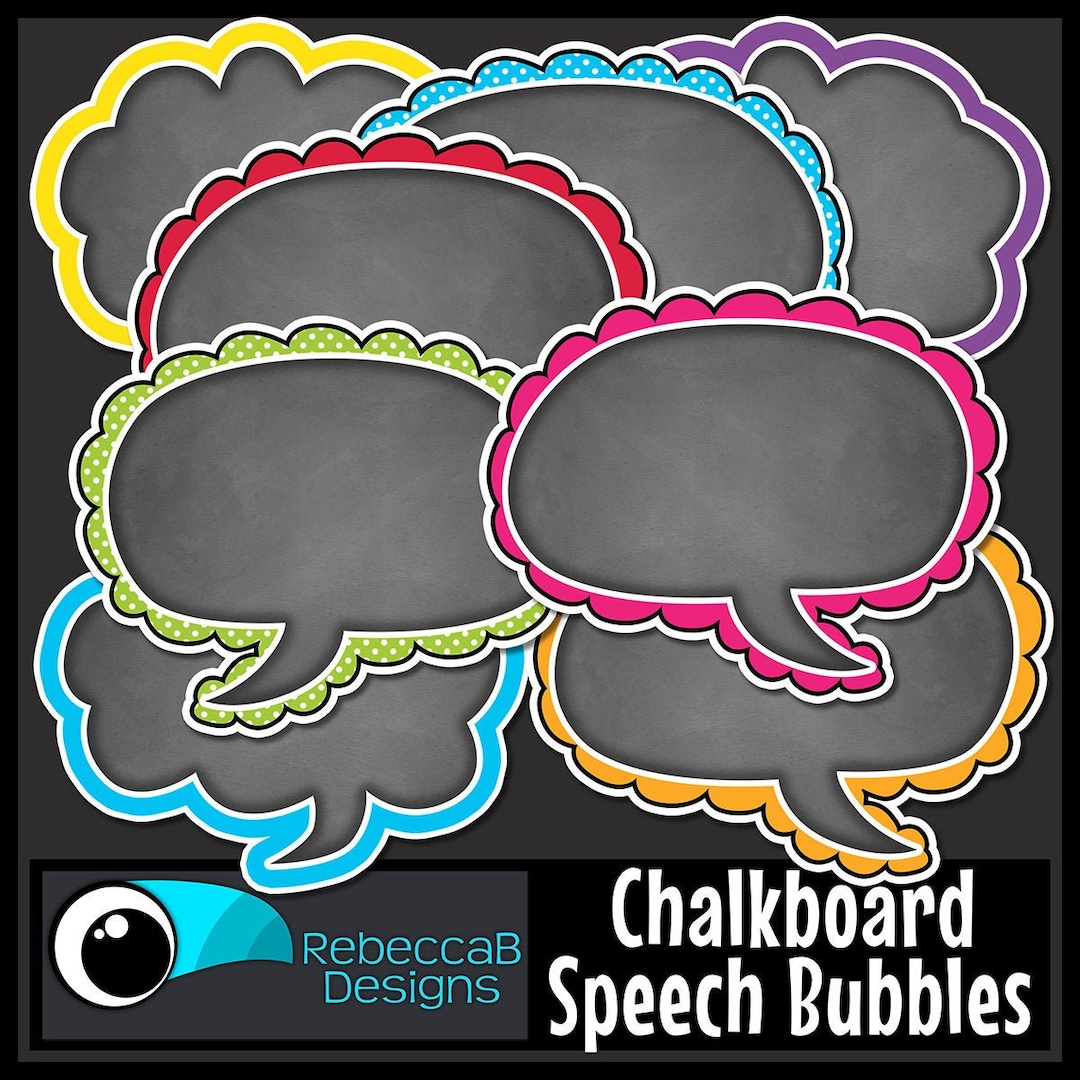 Chalkboard Speech Bubbles Clip Art, Speech Bubbles, Chalkboard Clip Art ...