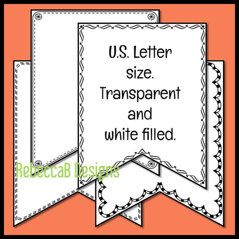 Border Framed Pennant Banners Clip Art Set 2, Pennant Borders Clip Art ...