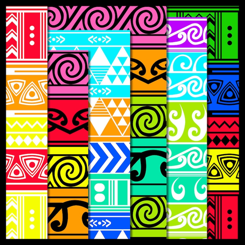 Maori Backgrounds Clip Art Set 2, Digital Paper Maori Patterns, Maori ...