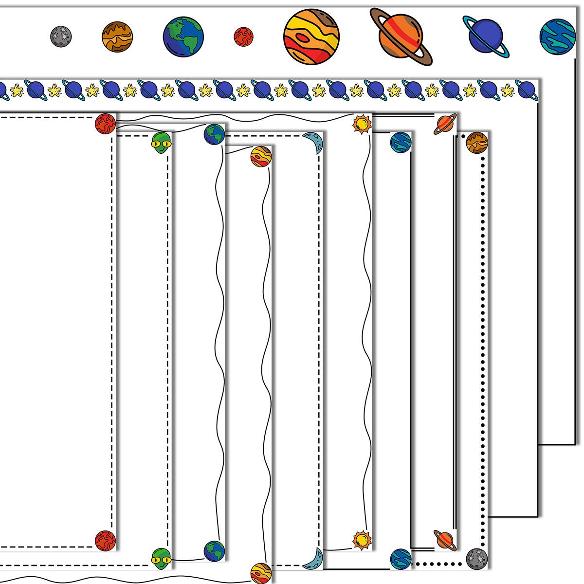 Widescreen 16:9 Outer Space Colored Borders - Google Slides™ and ...
