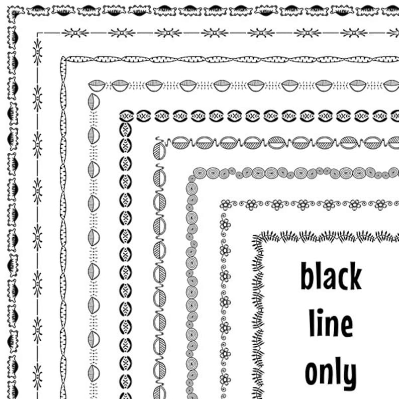 Super Skinny Borders Clip Art Set 2 Border Frames Clip Art Super Skinny Edge Borders Narrow