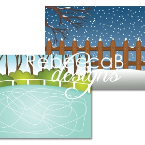 Seasons Background Scenes Clip Art Bundle, Landscape Scenes Clip Art ...