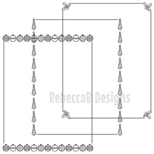Christmas Doodle Borders Clip Art, Christmas Clipart, Christmas Doodle ...