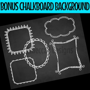 White Line Text Box Border Frames Clip Art Set 4, Text Box Frames ...