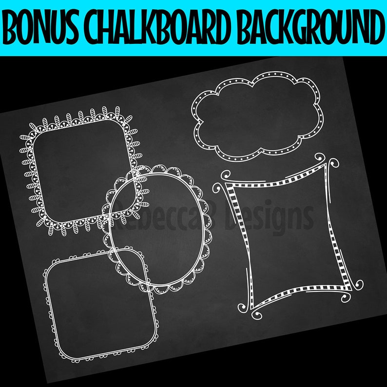 White Line Text Box Border Frames Clip Art Set 4, Text Box Frames ...