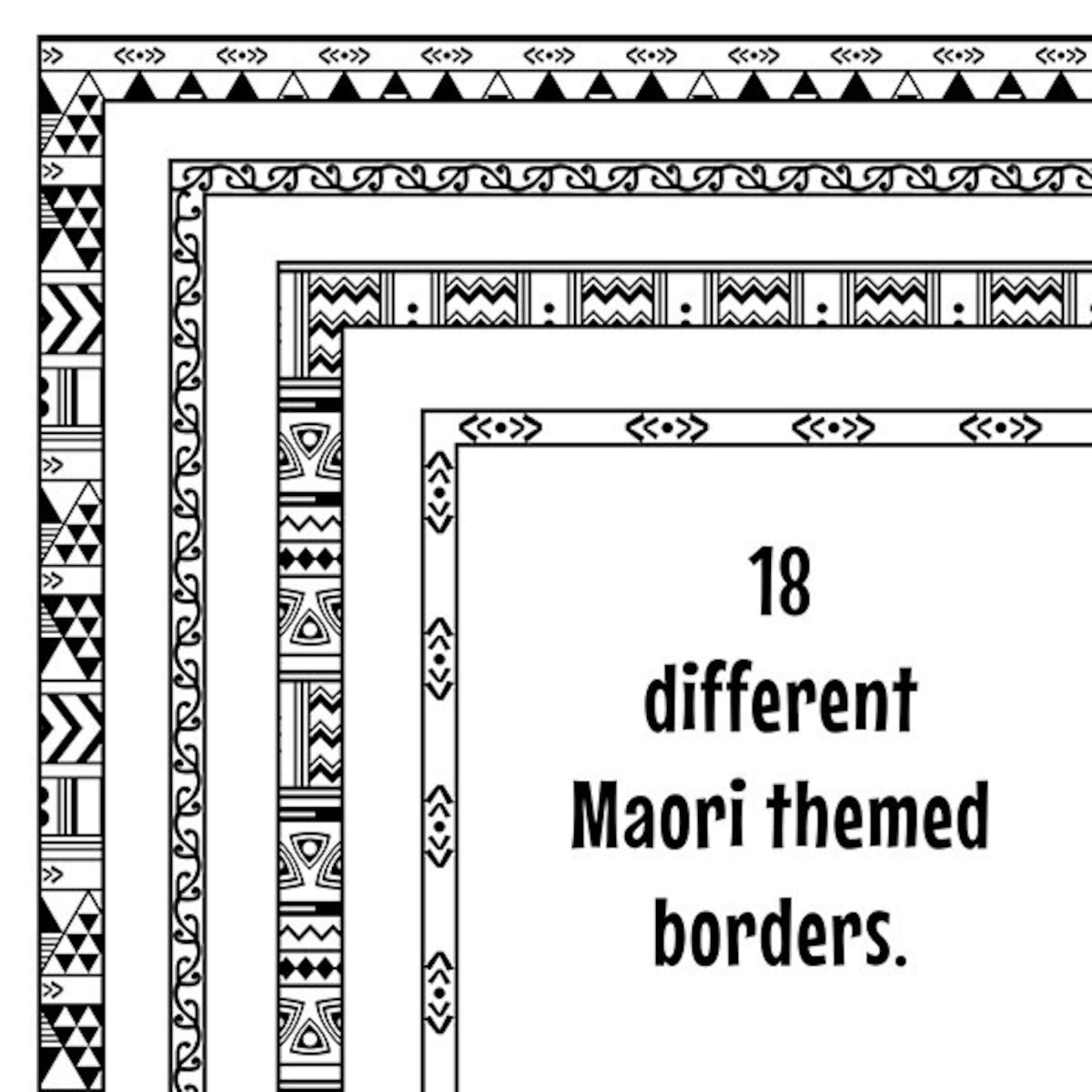 Maori Doodle Borders Clip Art, Maori Page Borders, Maori Clip Art ...