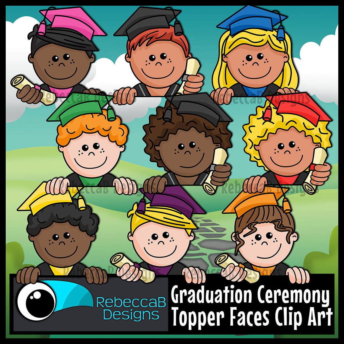 Graduation Ceremony Faces Clip Art, Page Toppers Clip Art, School Clip ...