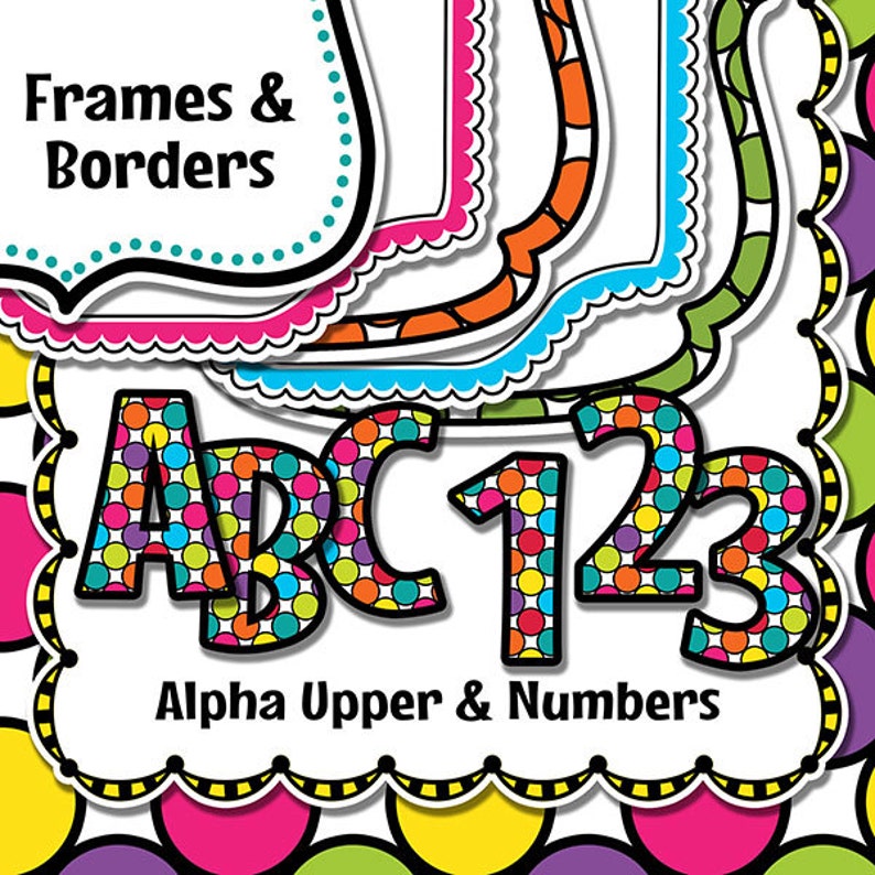 Spots Clip Art Seller's Kit, Digital Clip Art Kit, Text Box Frames ...