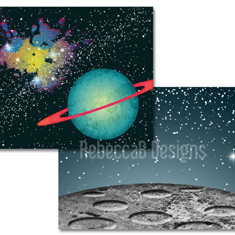 Space Background Scenes Clip Art Science Fiction Clip Art - Etsy
