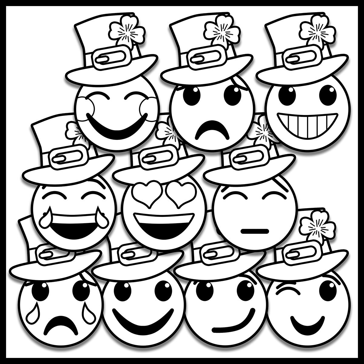 St. Patrick's Day Emoji Clip Art, Emotions Clip Art, Feelings Clip Art ...