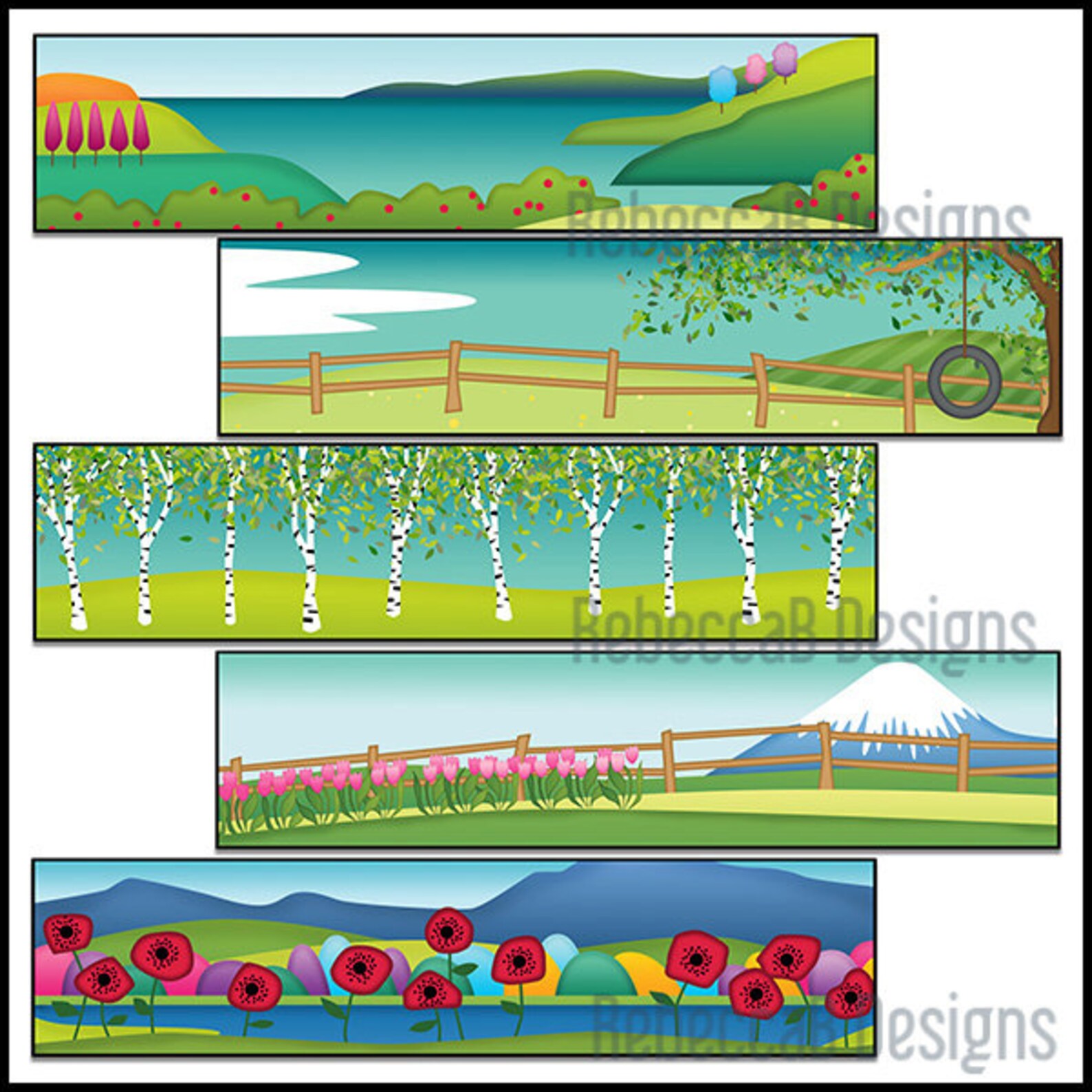Spring Headers Clip Art Page Headers Spring Clip Art | Etsy