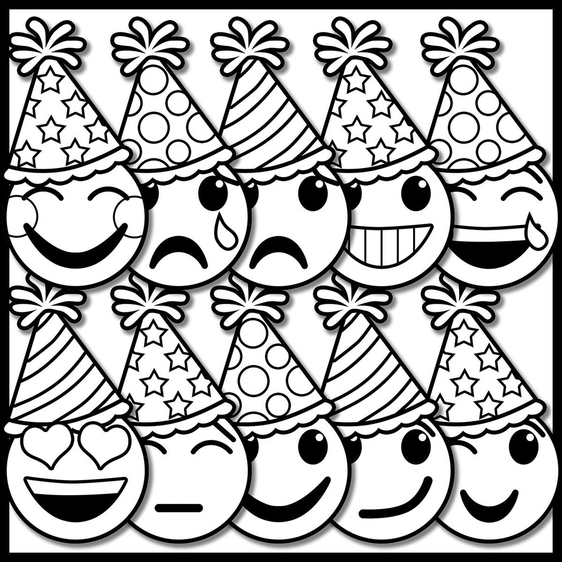 Happy New Year Party Emoji Clip Art, Emotions Clip Art, Feelings Clip ...