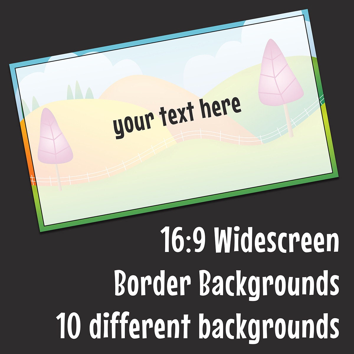 Widescreen Spring Border 16:9 Backgrounds - Google Slides™ and ...