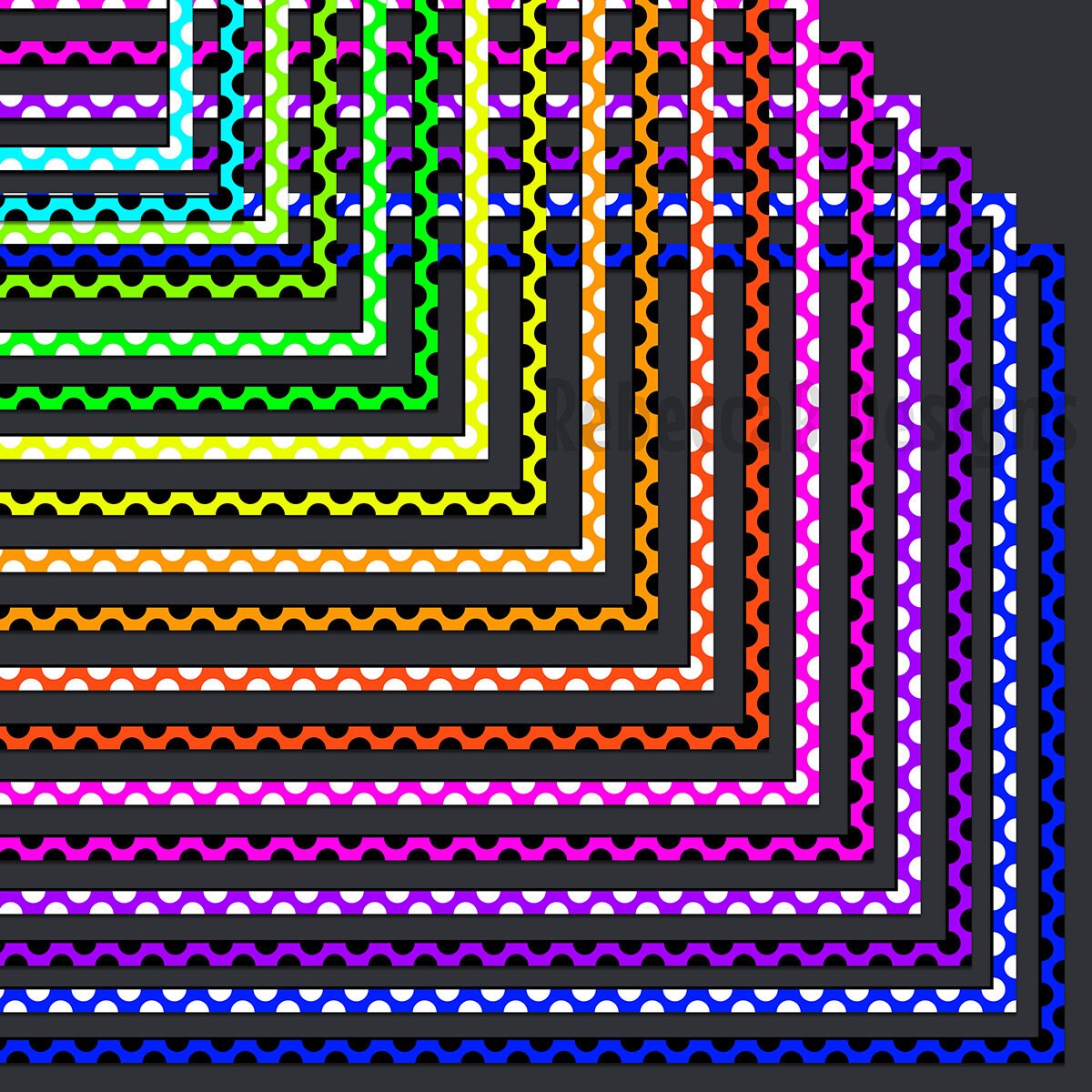 Widescreen 16:9 Polka Dot Borders - Google Slides™ and Powerpoint ...