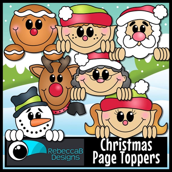 Christmas Page Toppers Clip Art Christmas Clip Art Page | Etsy