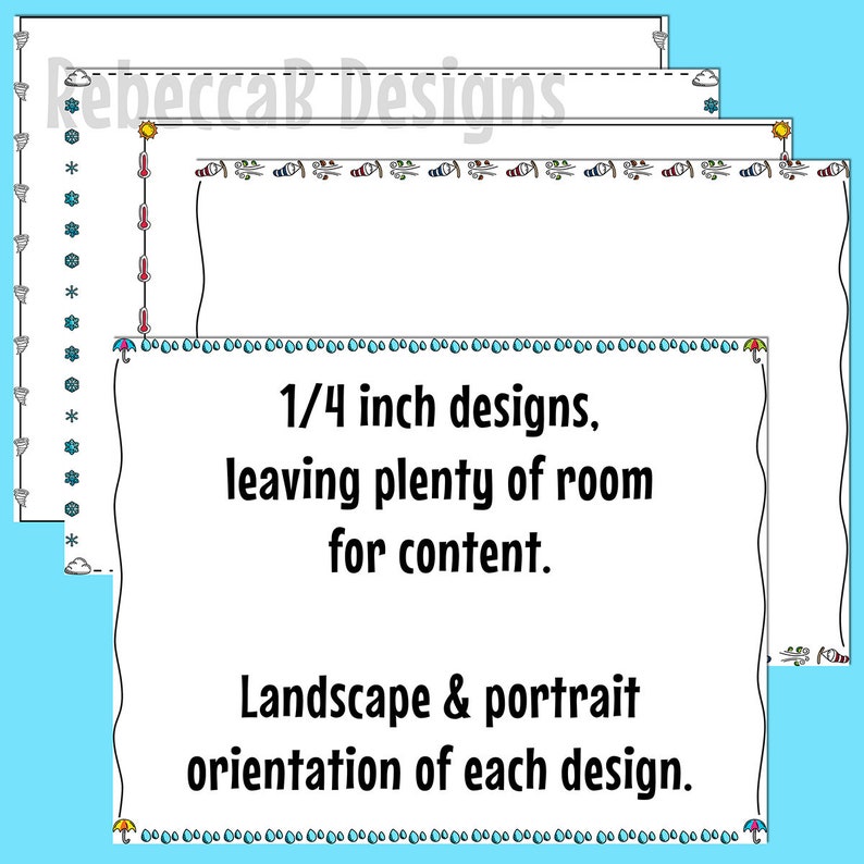 Weather Colored Page Borders Clip Art, Predicting Weather Clip Art ...
